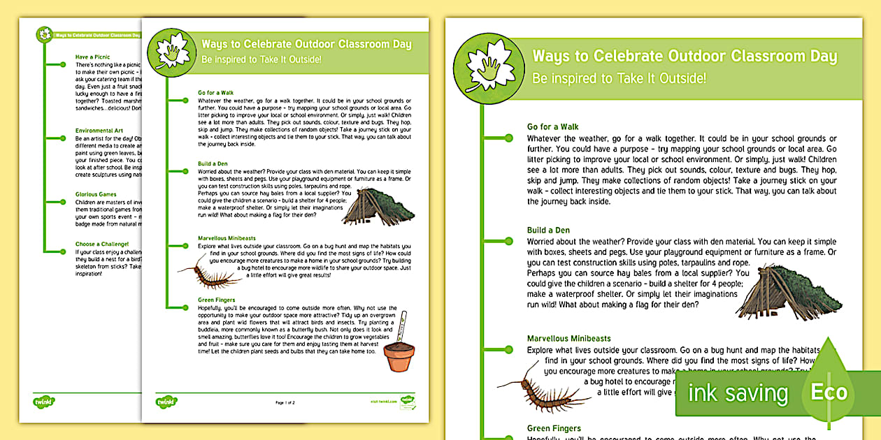 KS2 Ways to Celebrate Empty Classroom Day (teacher made)
