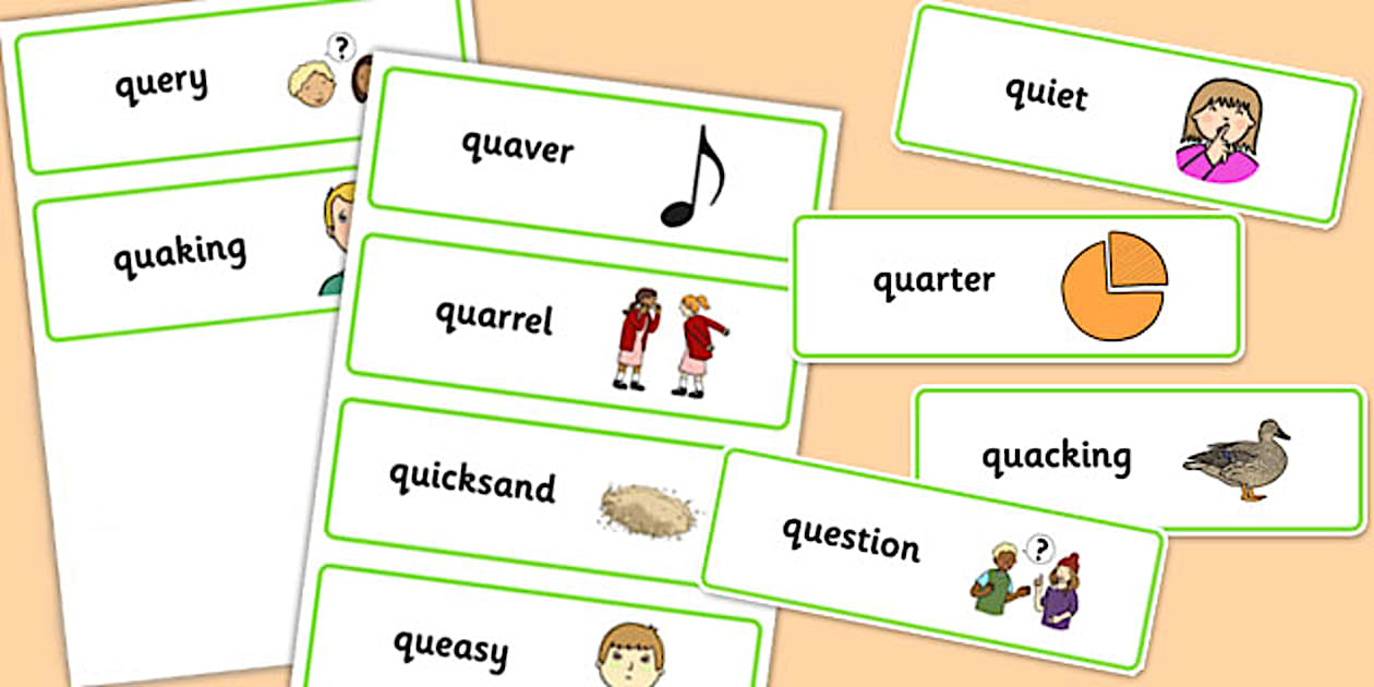2 Syllable QU Word Cards (teacher made) - Twinkl