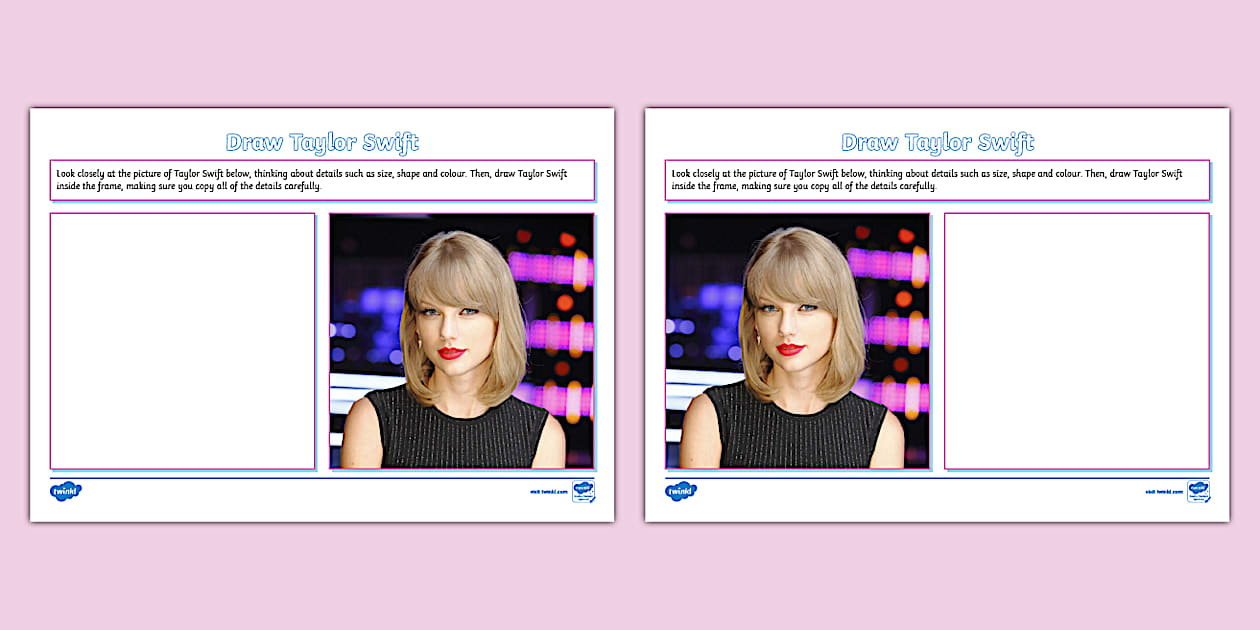 👉 Draw Taylor Swift Worksheet (Teacher-Made) - Twinkl