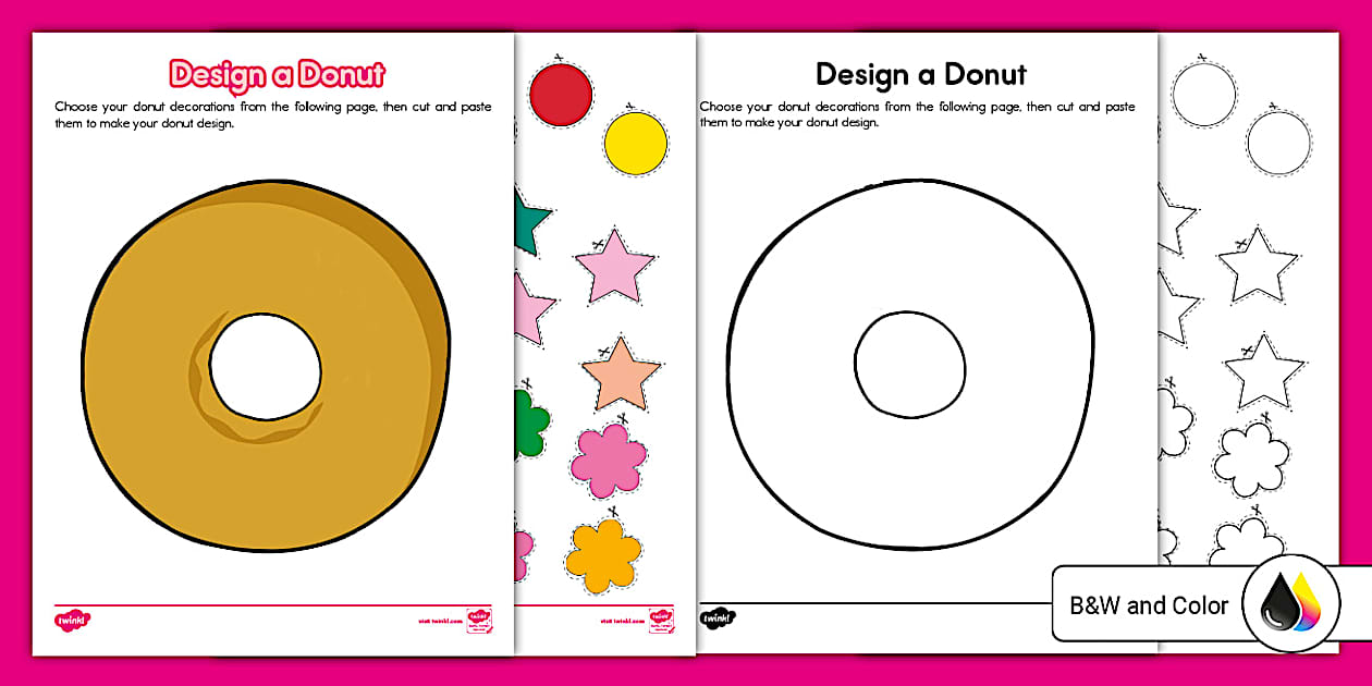 Design a Donut Cut and Paste Worksheet for K-2nd Grade