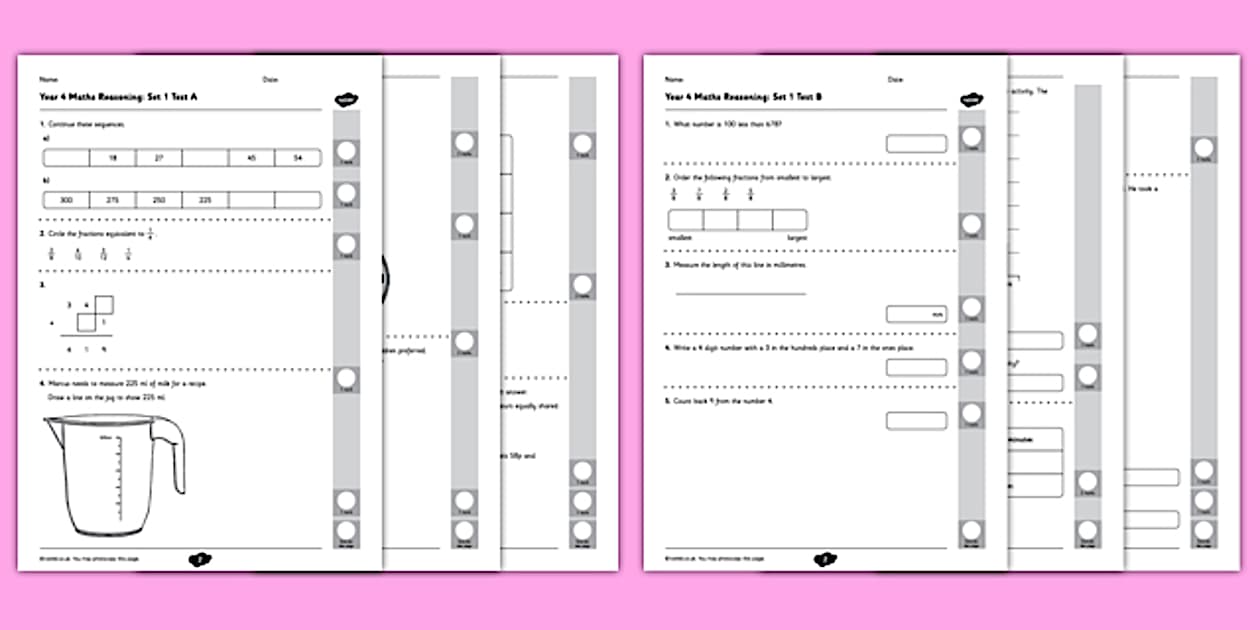 Year 4 Reasoning Tests PDF - Maths Assessment Pack - Twinkl
