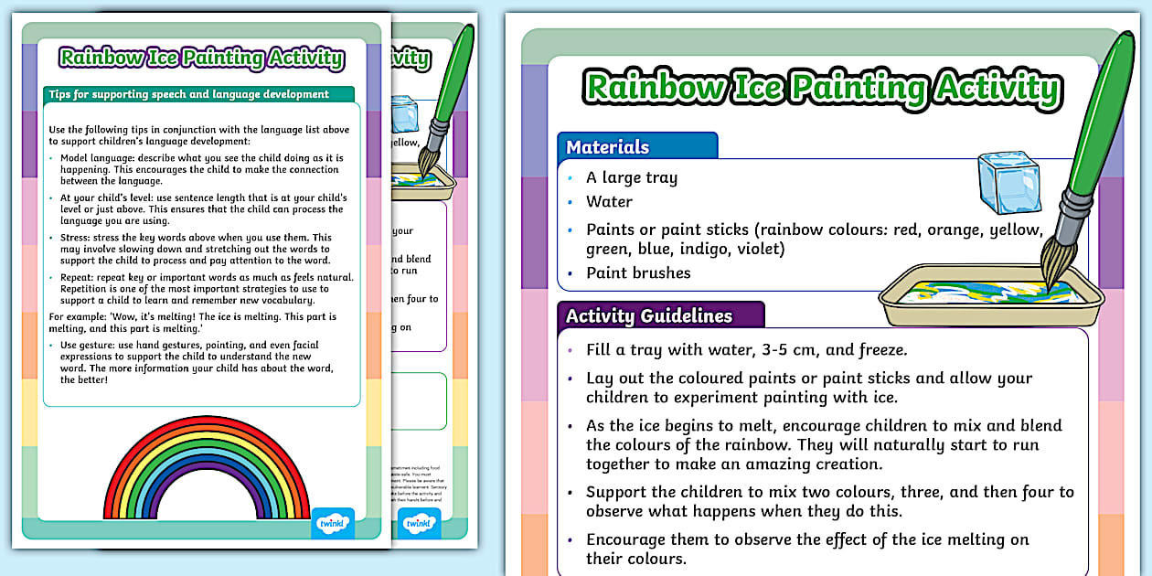 Rainbow Ice Painting Activity