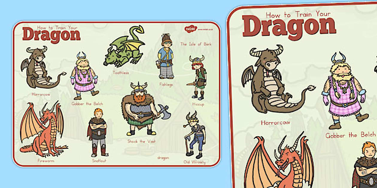 How to Train Your Dragon Word Mat - Twinkl