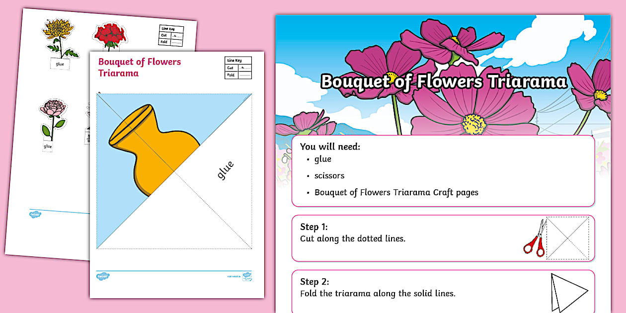 Bouquet of Flowers Triarama Craft (Teacher-Made) - Twinkl