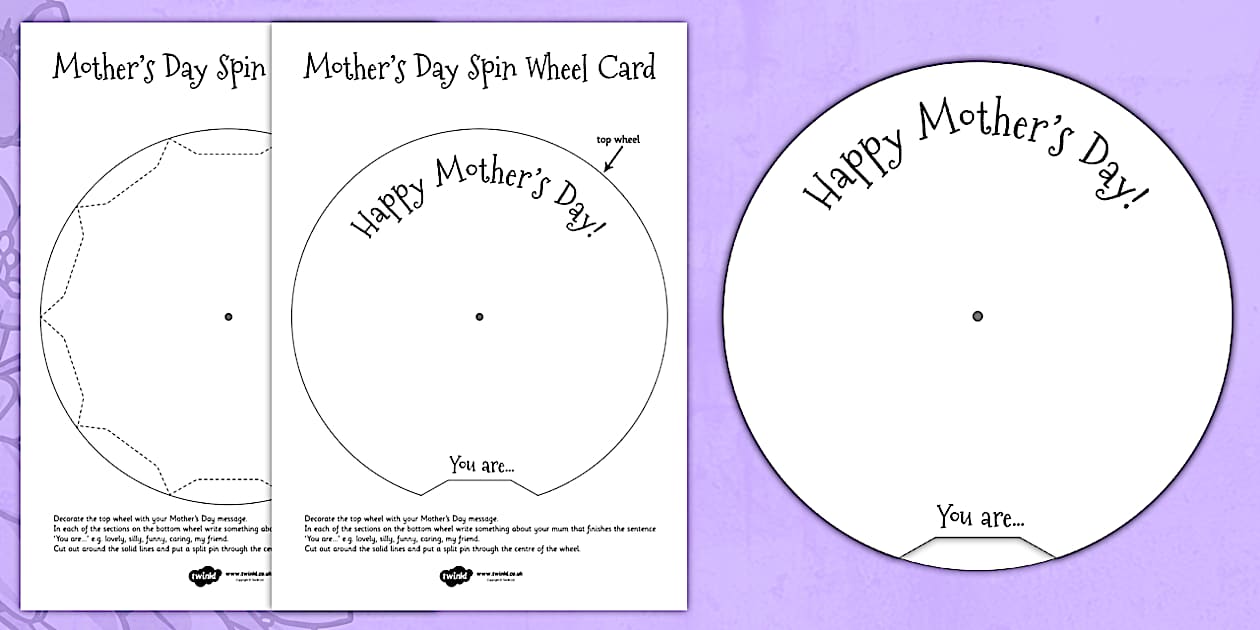 Australia Mother's Day Spin Wheel Card (teacher made)