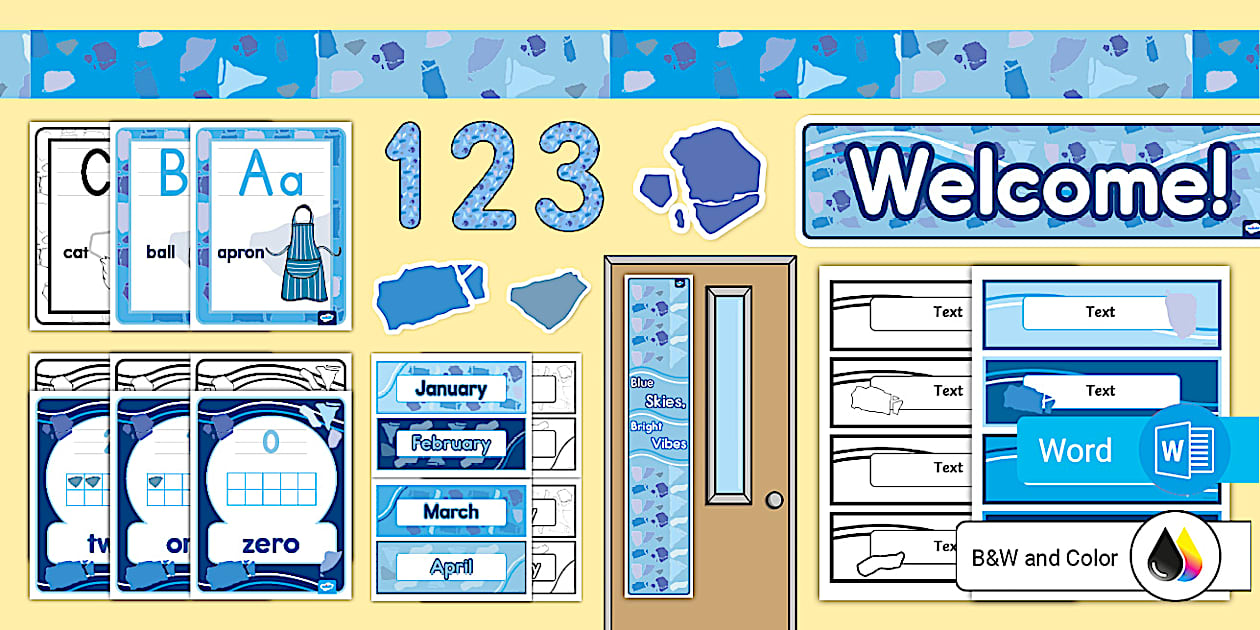Blue Classroom Decor Pack for 6th Grade | Twinkl USA
