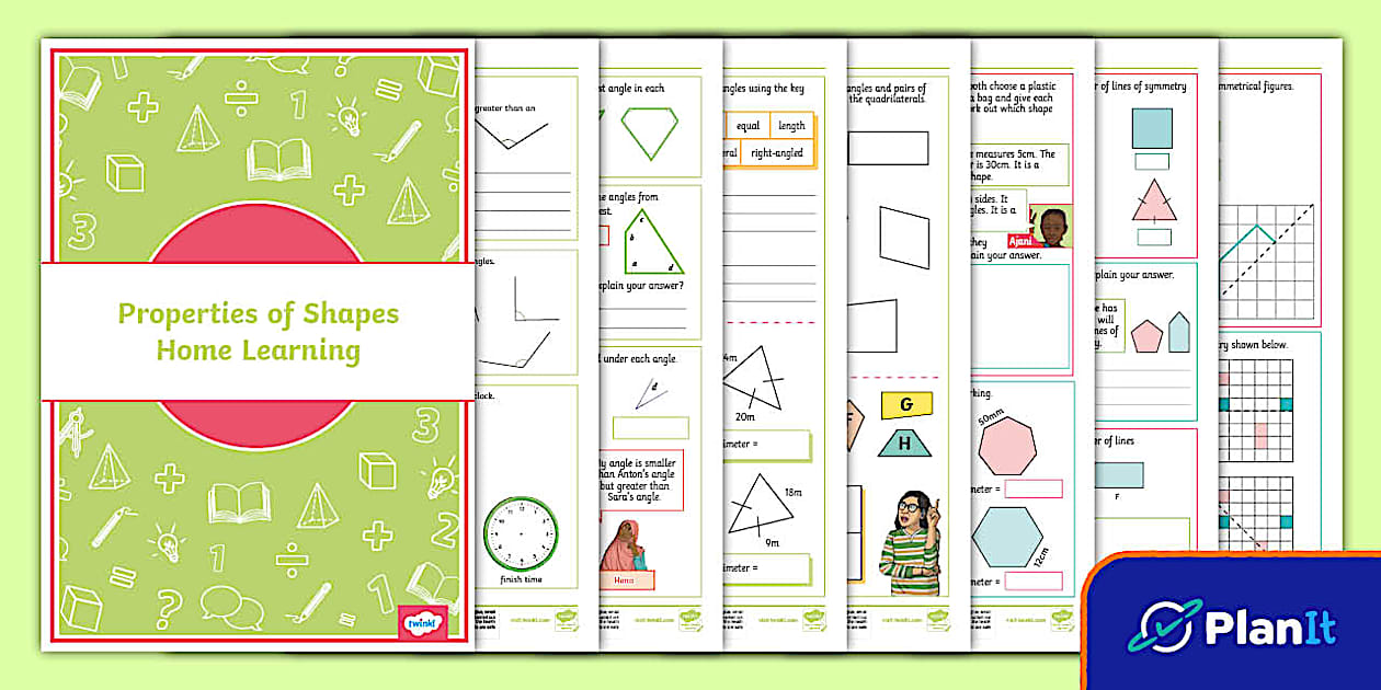 PlanIt Maths Y4 Properties of Shapes Home Learning Booklet