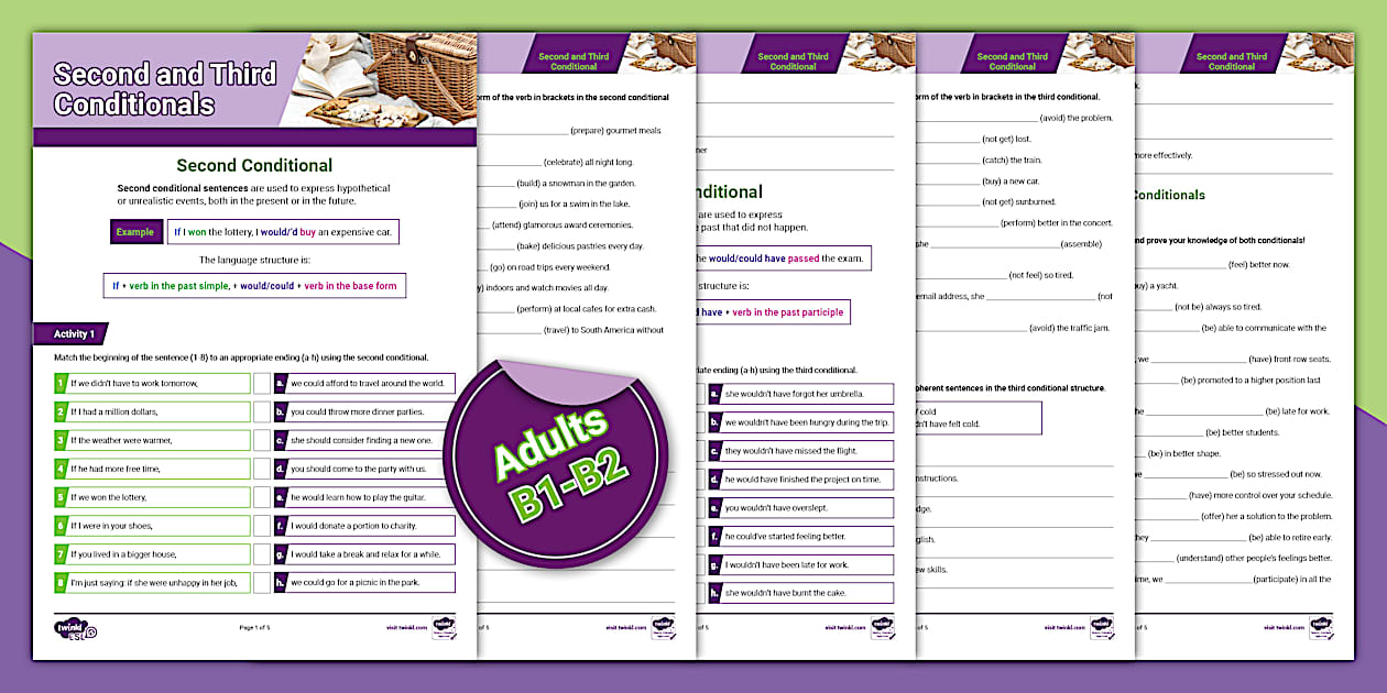 ESL Second and Third Conditionals Worksheet [Adults, B1-B2]