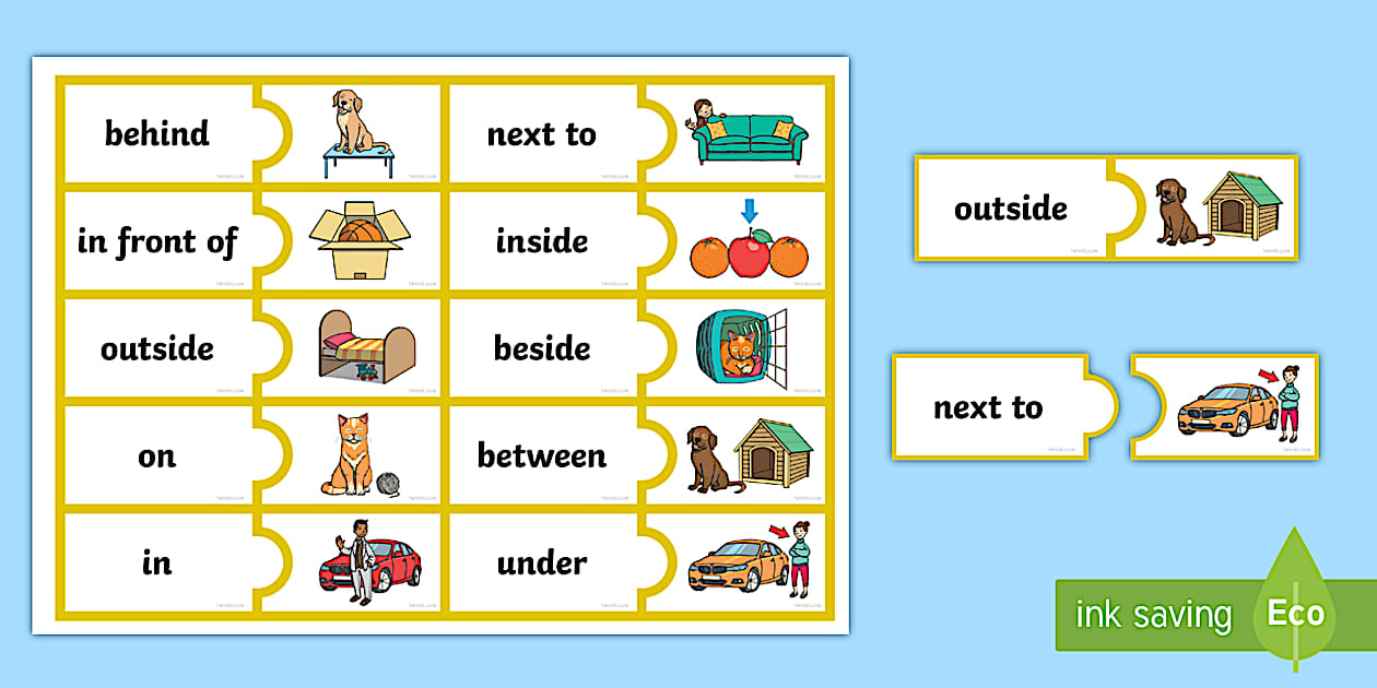 Preposition Jigsaw Matching Activity (teacher made) - Twinkl