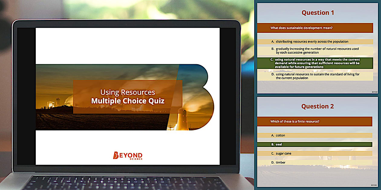 GCSE Using Resources Multiple Choice Quiz | Beyond - Twinkl