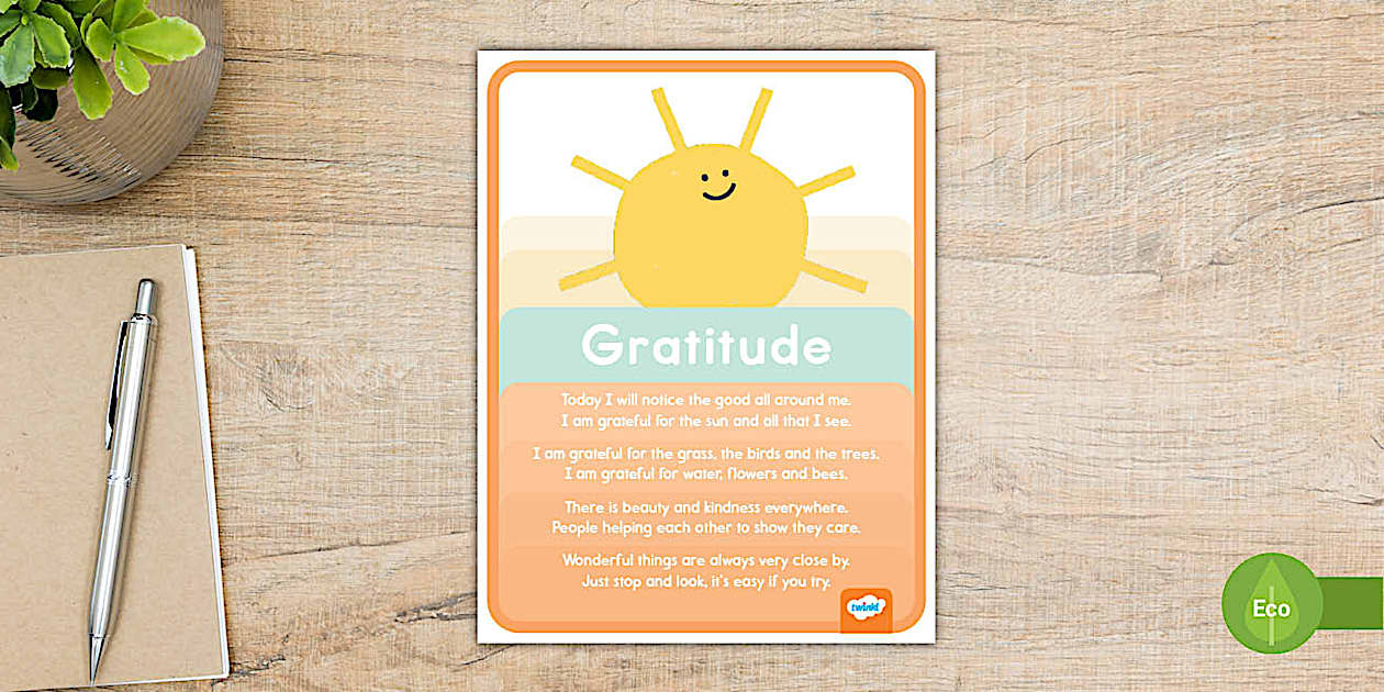 Gratitude Poem Display Poster (teacher made) - Twinkl