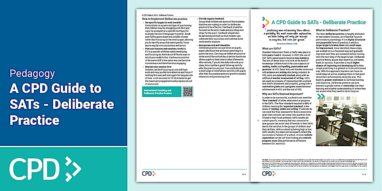 A CPD Guide to SATs - Deliberate Practice (Teacher-Made)