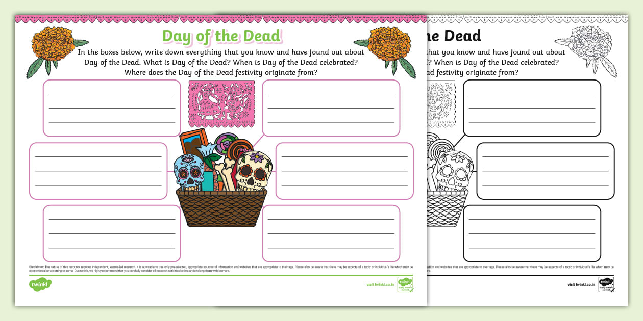 Day of the Dead Mind Map (Teacher-Made) - Twinkl