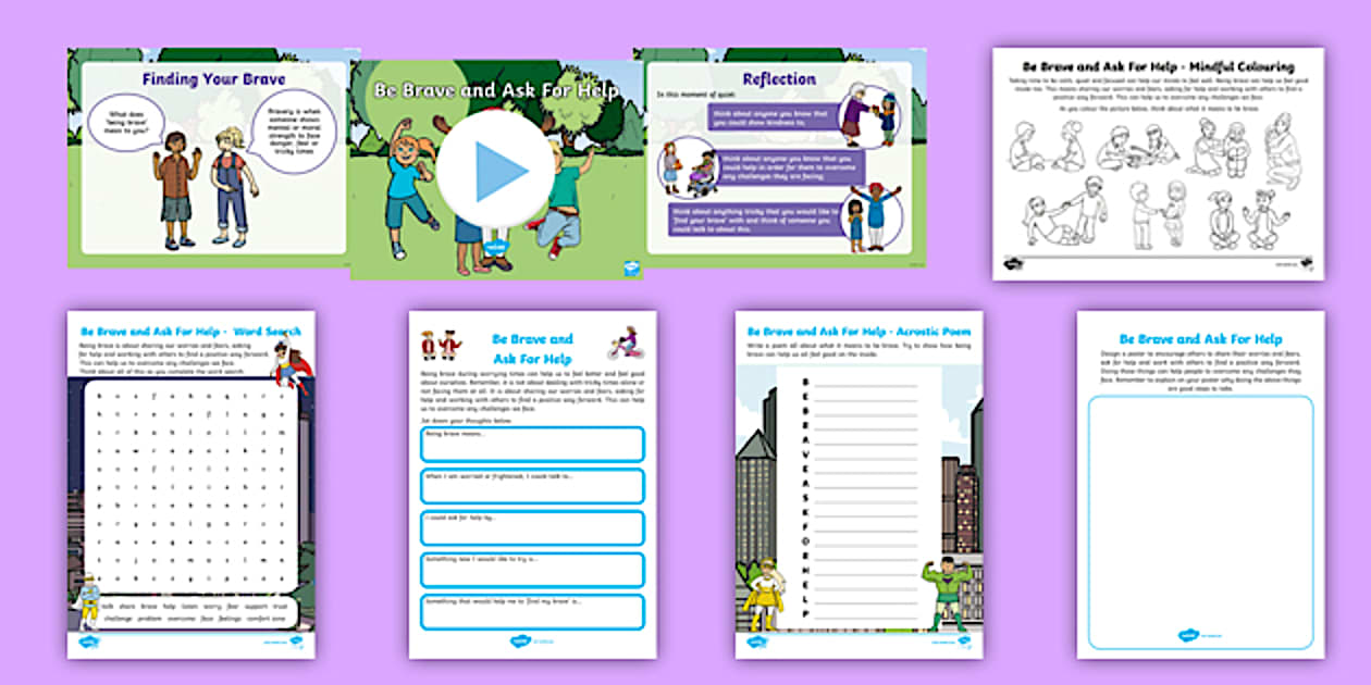 Be Brave and Ask for Help Activity Pack (Teacher-Made)
