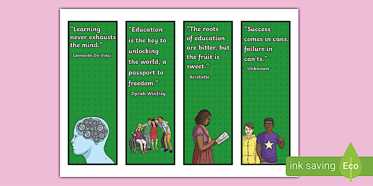 Education Quotes Bookmarks (teacher made) - Twinkl