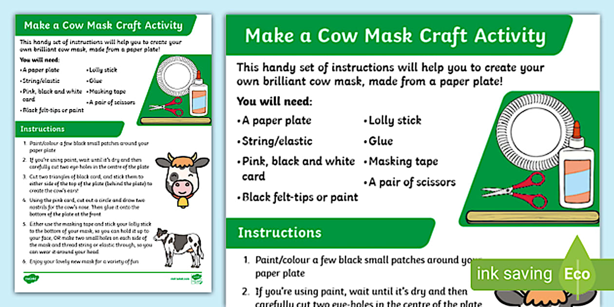 Cow Craft - Primary Resources (Teacher-Made) - Twinkl