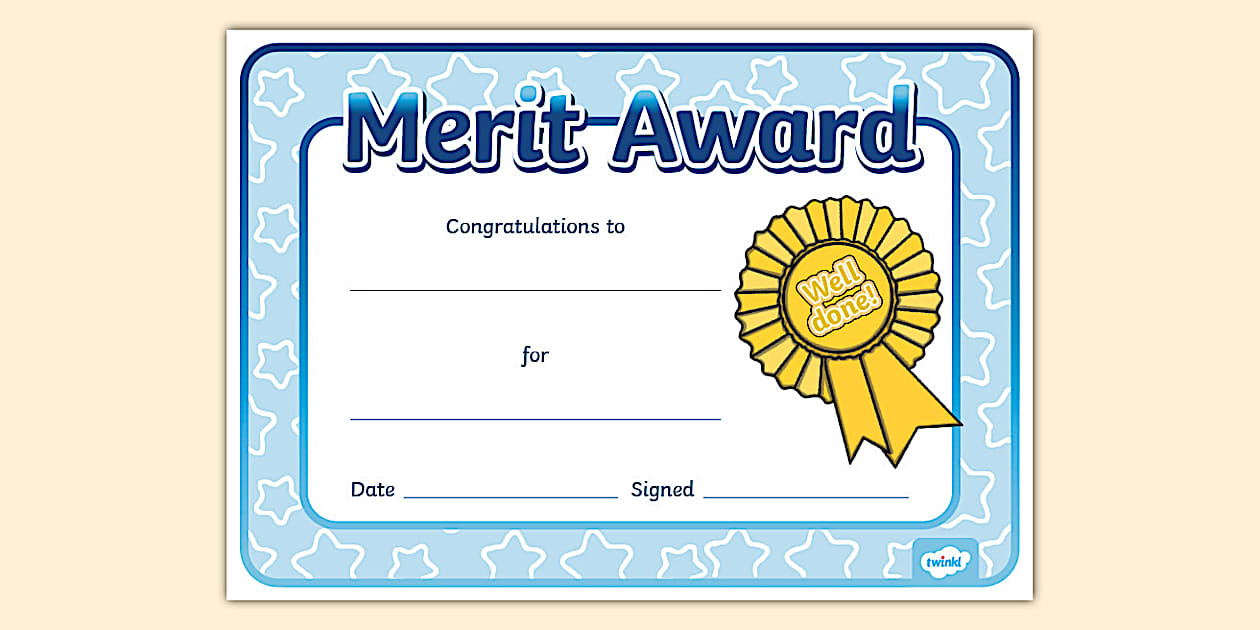 Merit Award Certificate