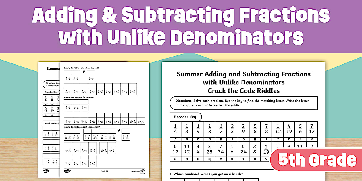 Adding and Subtracting Fractions with Unlike Denominators