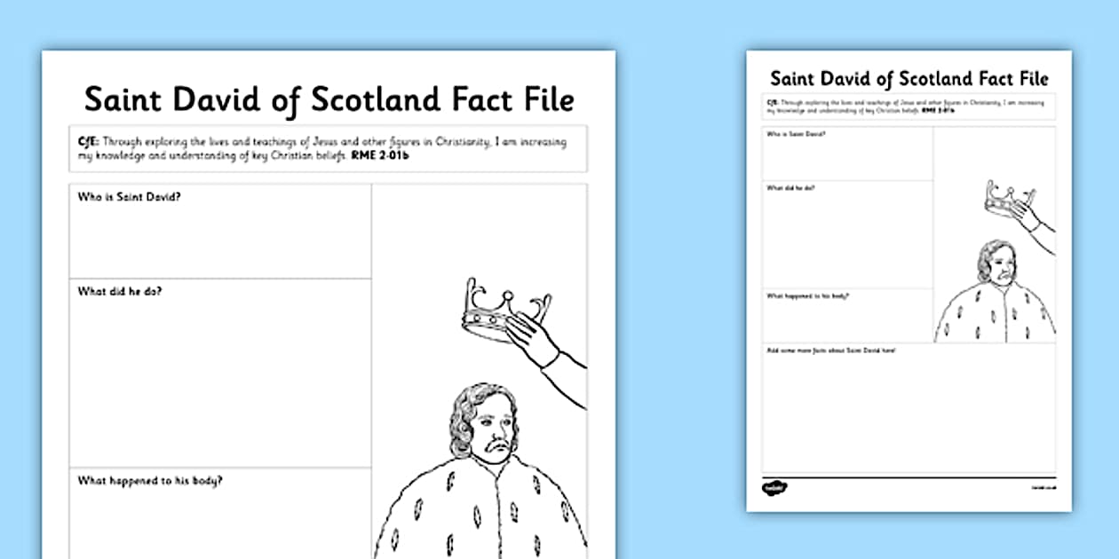 Saint David of Scotland Fact File (Teacher-Made) - Twinkl