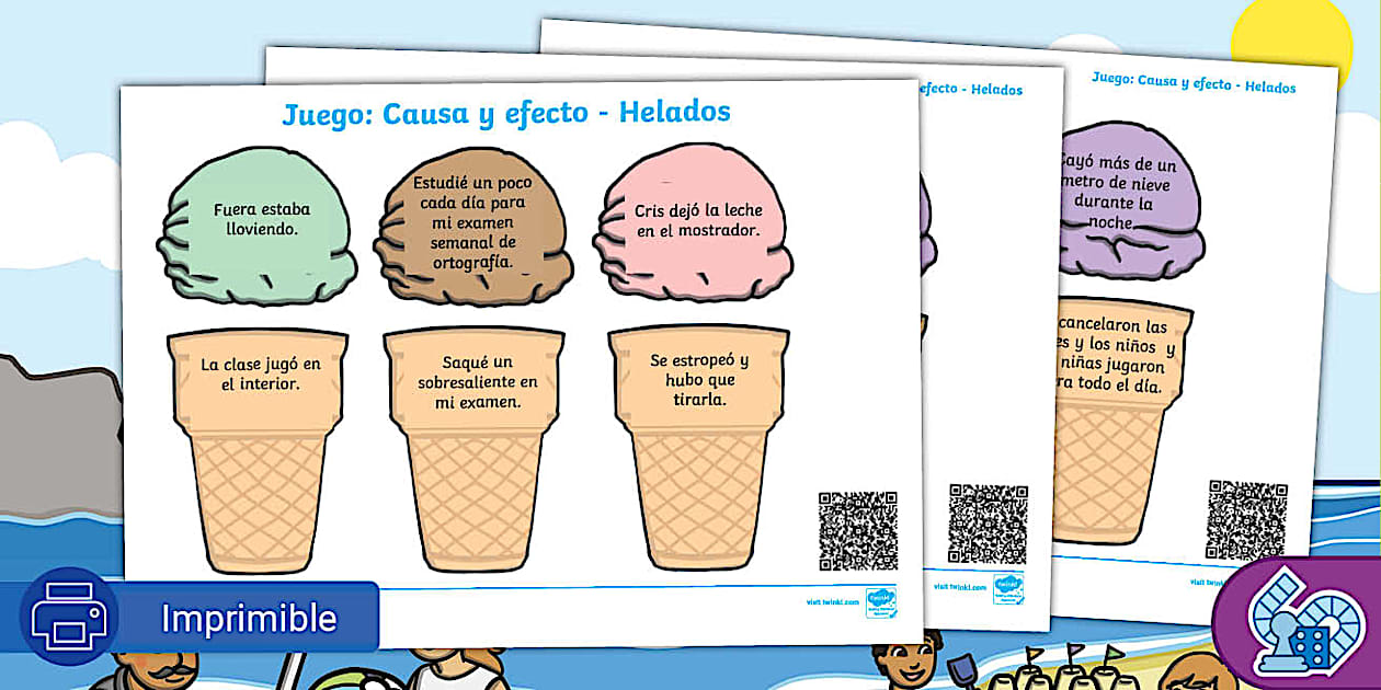Juego: Causa y efectos - Helados