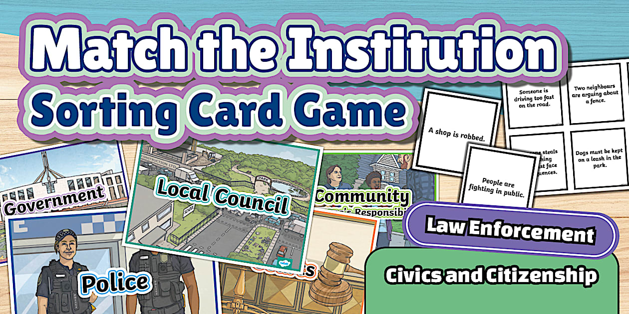 Match the Institution Sorting Card Game