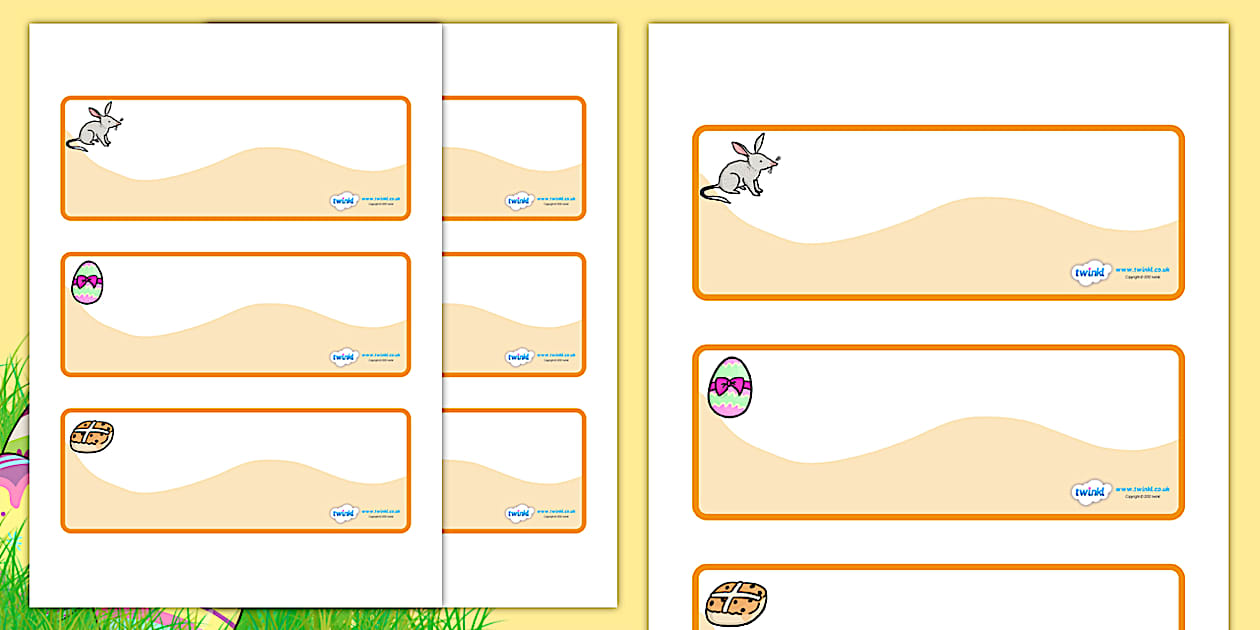 Editable Easter Drawer Peg Name Labels - Twinkl