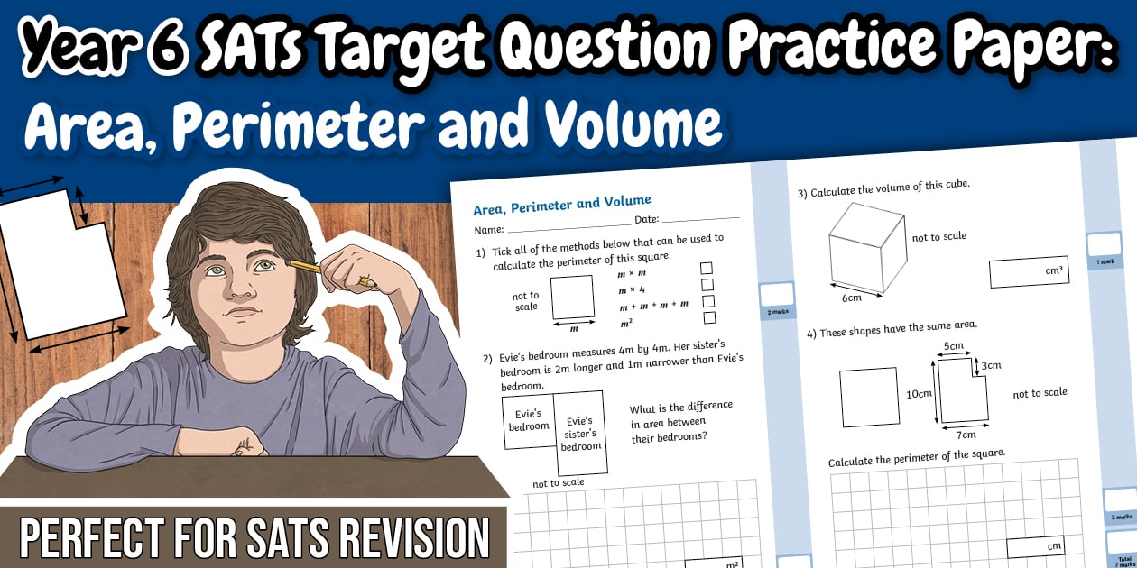 👉 Year 6 SATs Target Question Paper: Area, Perimeter & Volume