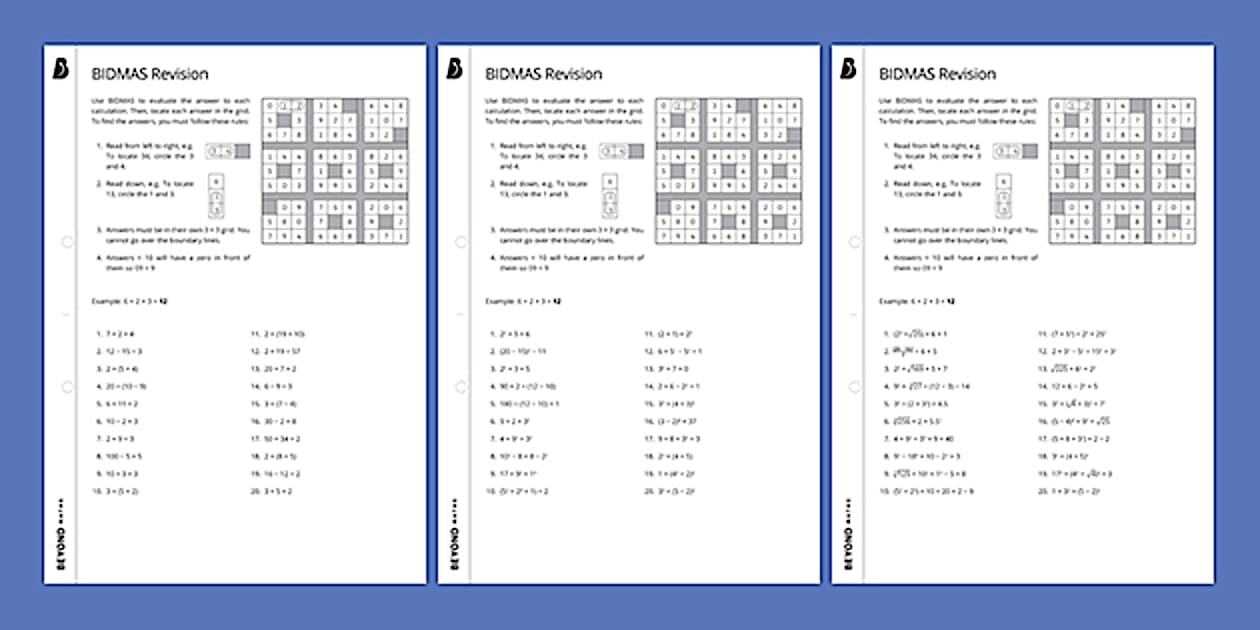 👉 Number Search Puzzle: BIDMAS | Beyond (teacher made)