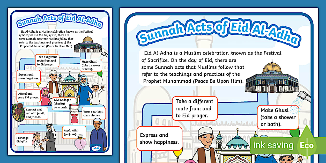 Colourful Sunnah of Eid Al-Adha Display Poster | Twinkl