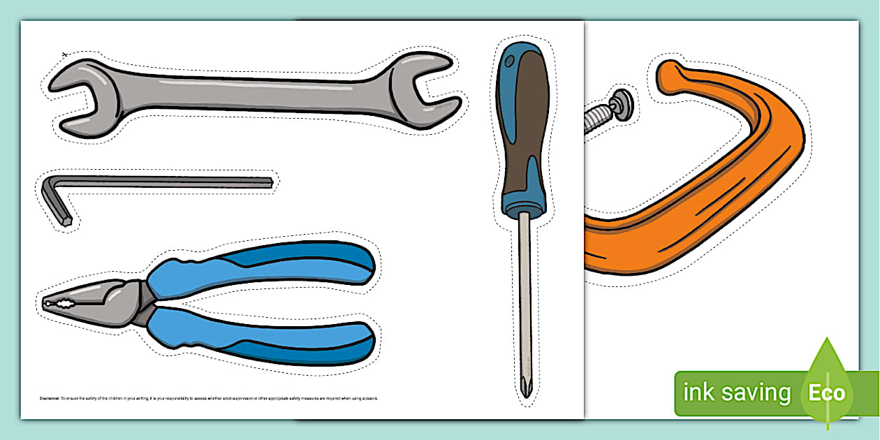 Mechanic Tools Display Cut-Outs (teacher made) - Twinkl