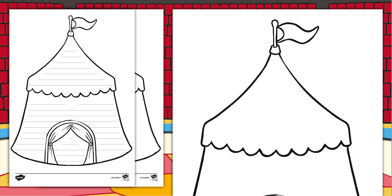 Circus Tent Writing Template (teacher made) - Twinkl