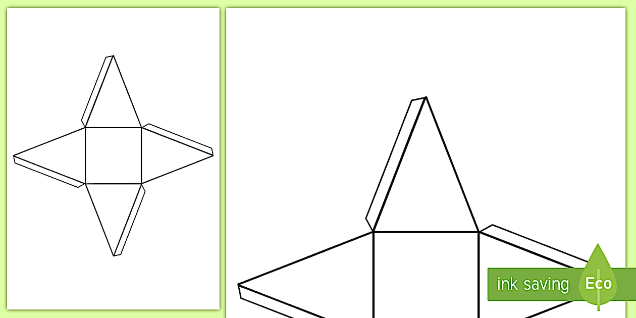 Net of a Square Based Pyramid | Maths Resource - Twinkl