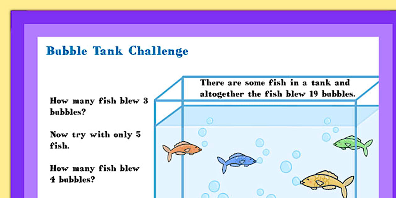 A4 KS1 Bubble Tank Maths Challenge-Poster (Teacher-Made)