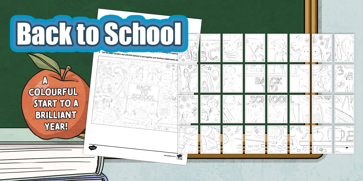 Back to School Collaborative Colouring Mural