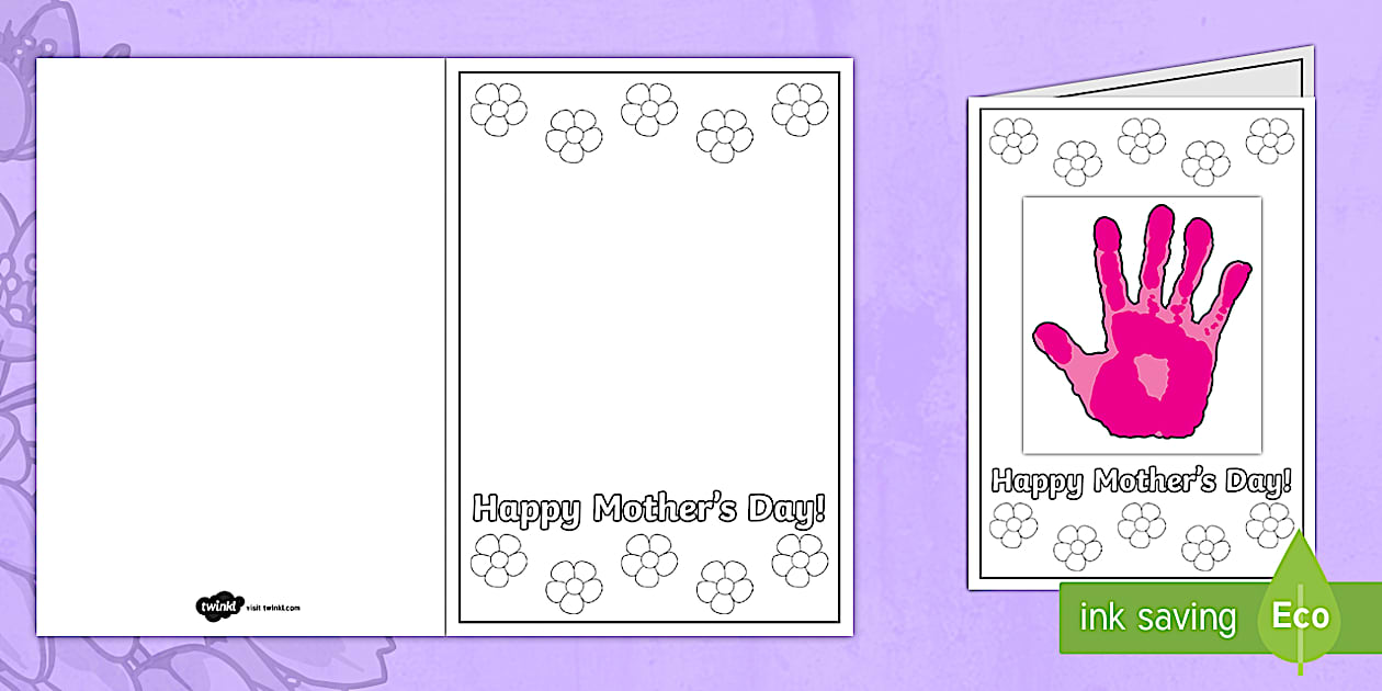 Mother's Day Handprint Greetings Cards - ESL Mother's Day Card