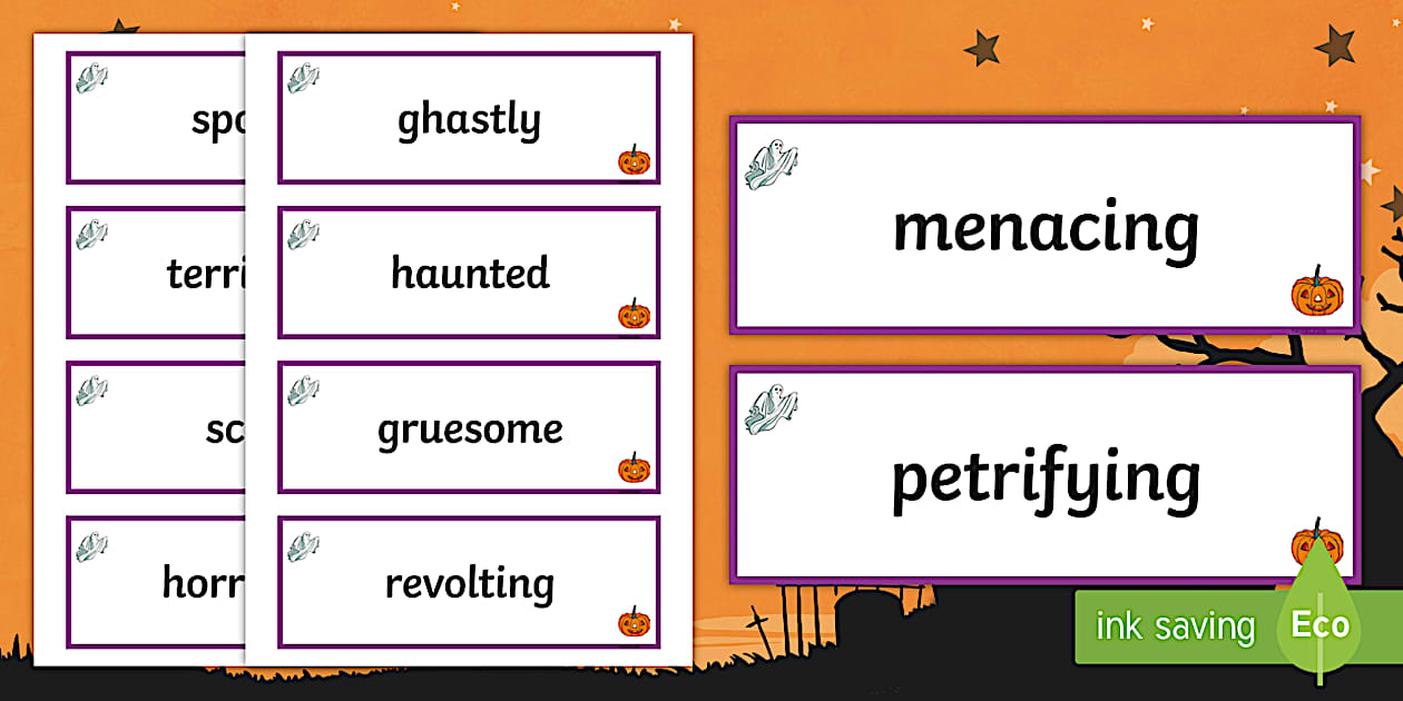 Halloween Adjectives Word Cards | Literacy Resources