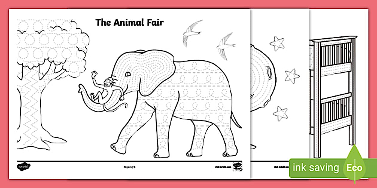 'The Animal Fair' | Pattern Tracing Activity | EYFS | Twinkl