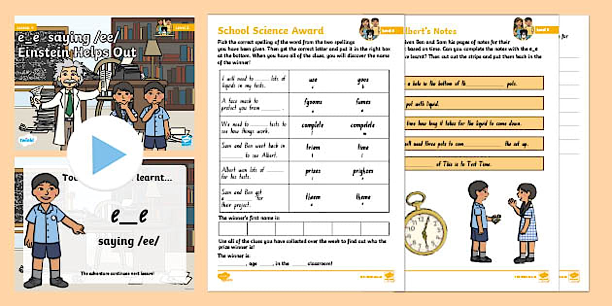 Phonics 'u_e' and ‘e_e’ Lesson Pack Level 5 Week 7 Lesson 4