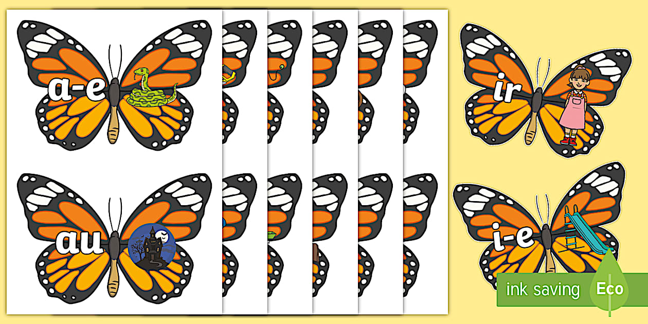 Cursive Phase 5 Sounds on Butterflies (teacher made)