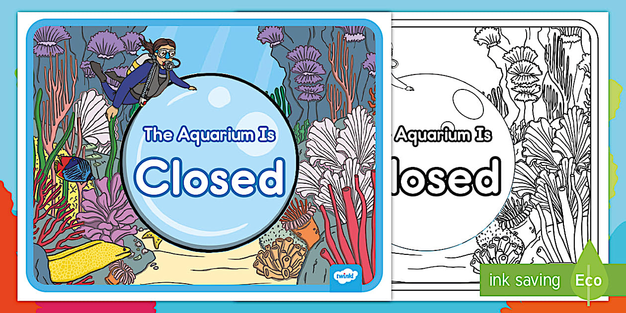 The Aquarium Dramatic Play Closed Sign (Teacher-Made)