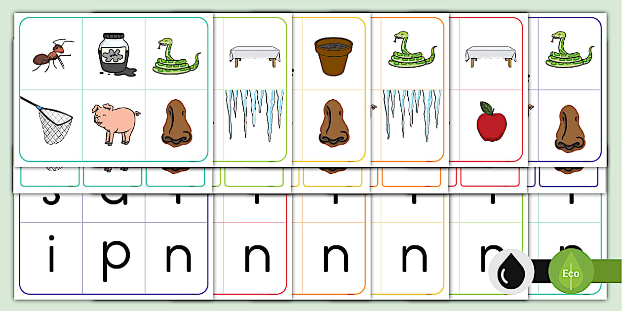 Phonics Canada: Group 1 (s, a, t, i, p, n) Letter Sounds Bingo Game