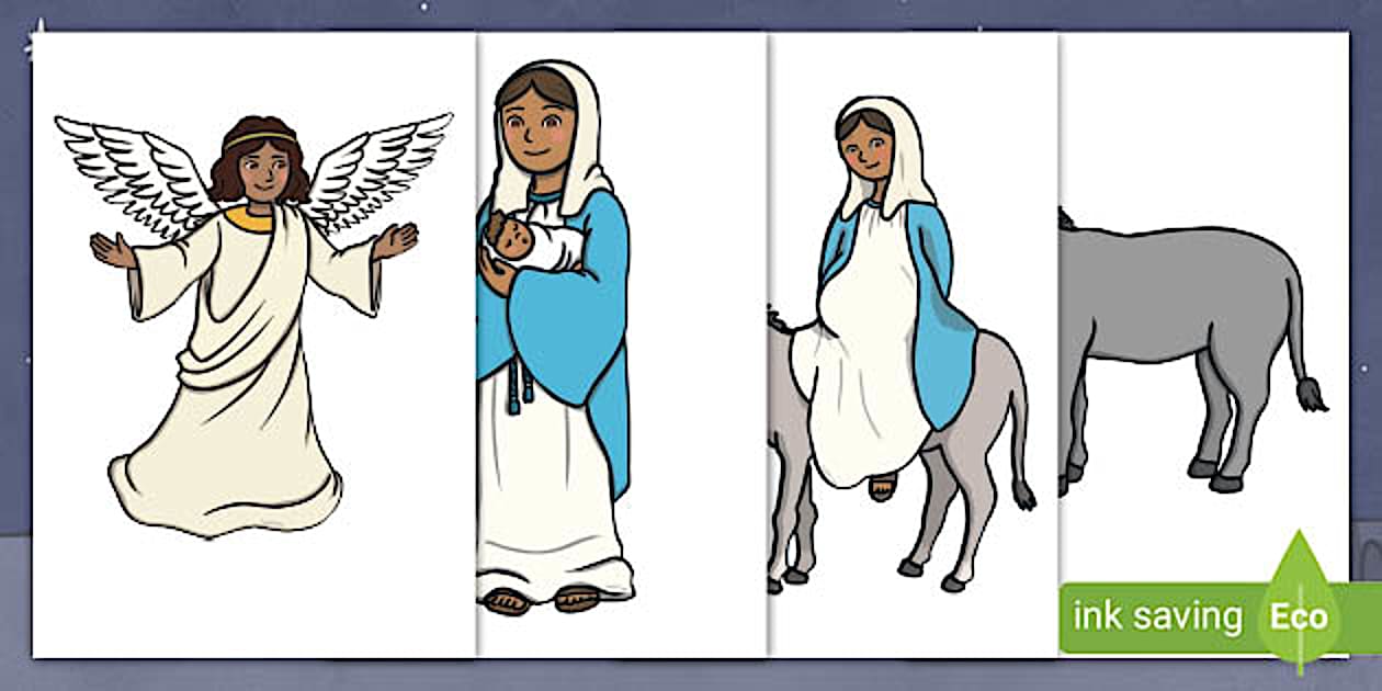 Christmas A4 Nativity Images Editable