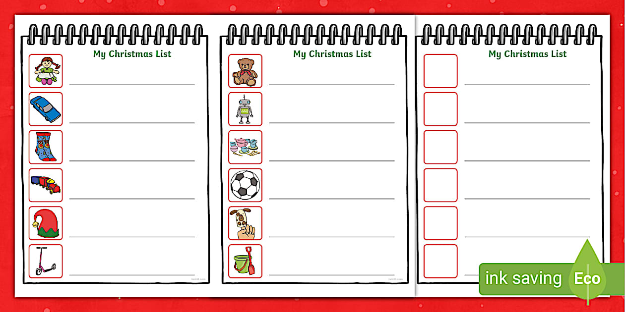 Editable Christmas List Writing Activity (teacher made)
