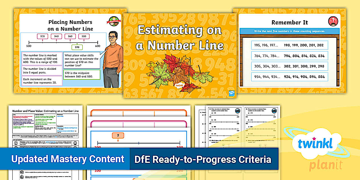 👉 PlanIt Maths Year 3 Place Value Lesson Estimate Number Line