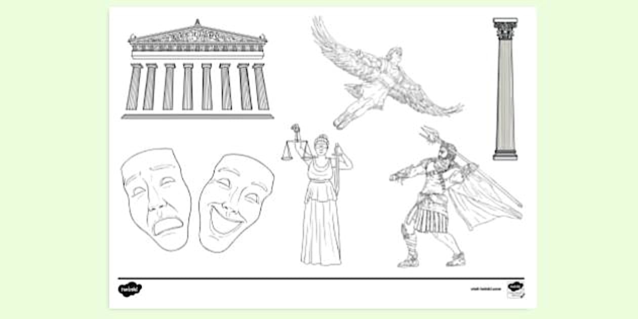 Ancient Greece Colouring Page | Colouring Sheet - Twinkl