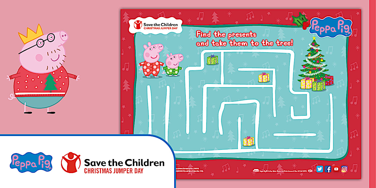 FREE! - Peppa Pig Christmas Maze | Save the Children | Twinkl