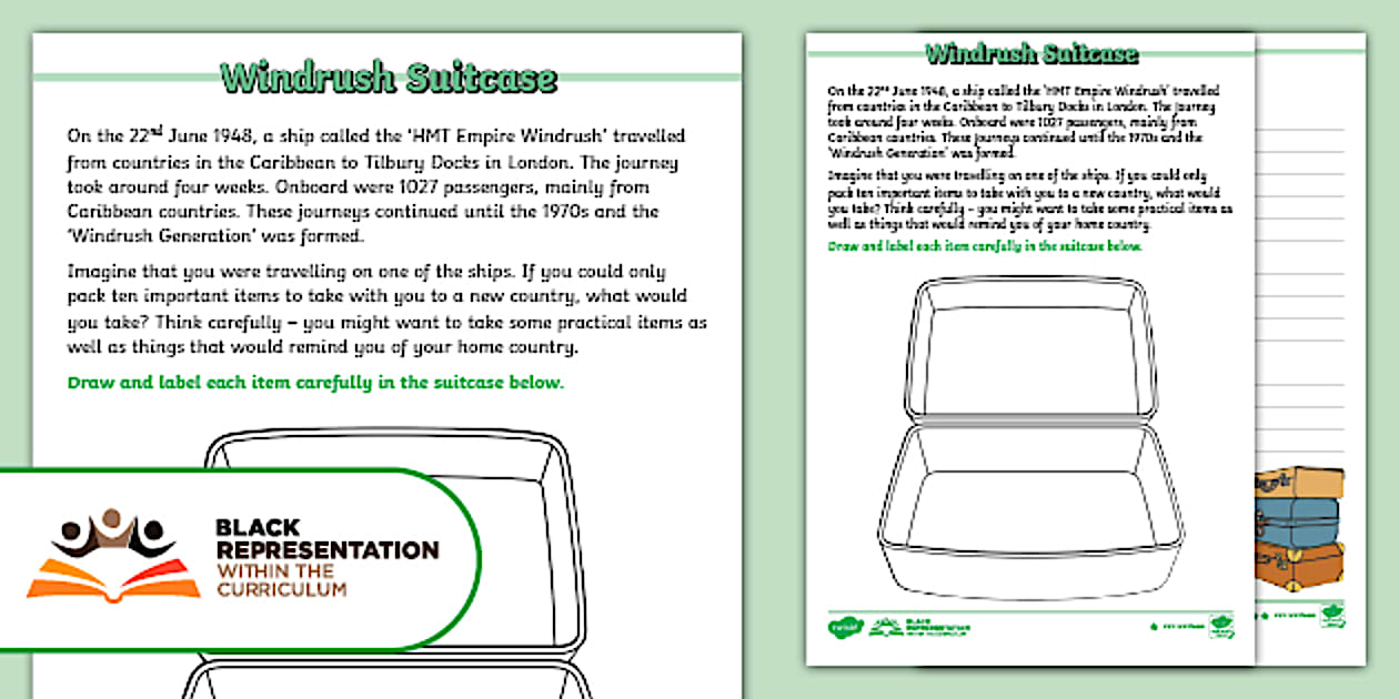 KS1 Windrush Suitcase Activity (teacher made) - Twinkl