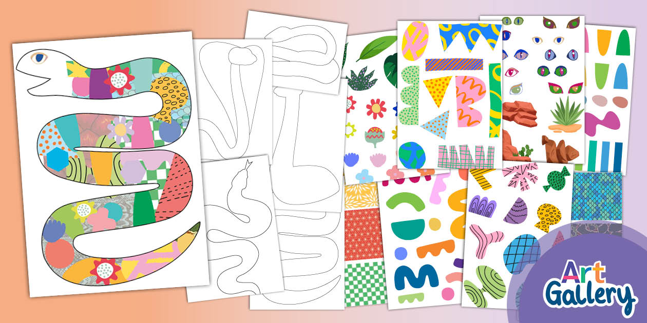 Design a Snake Collage Activity Poster (teacher made)