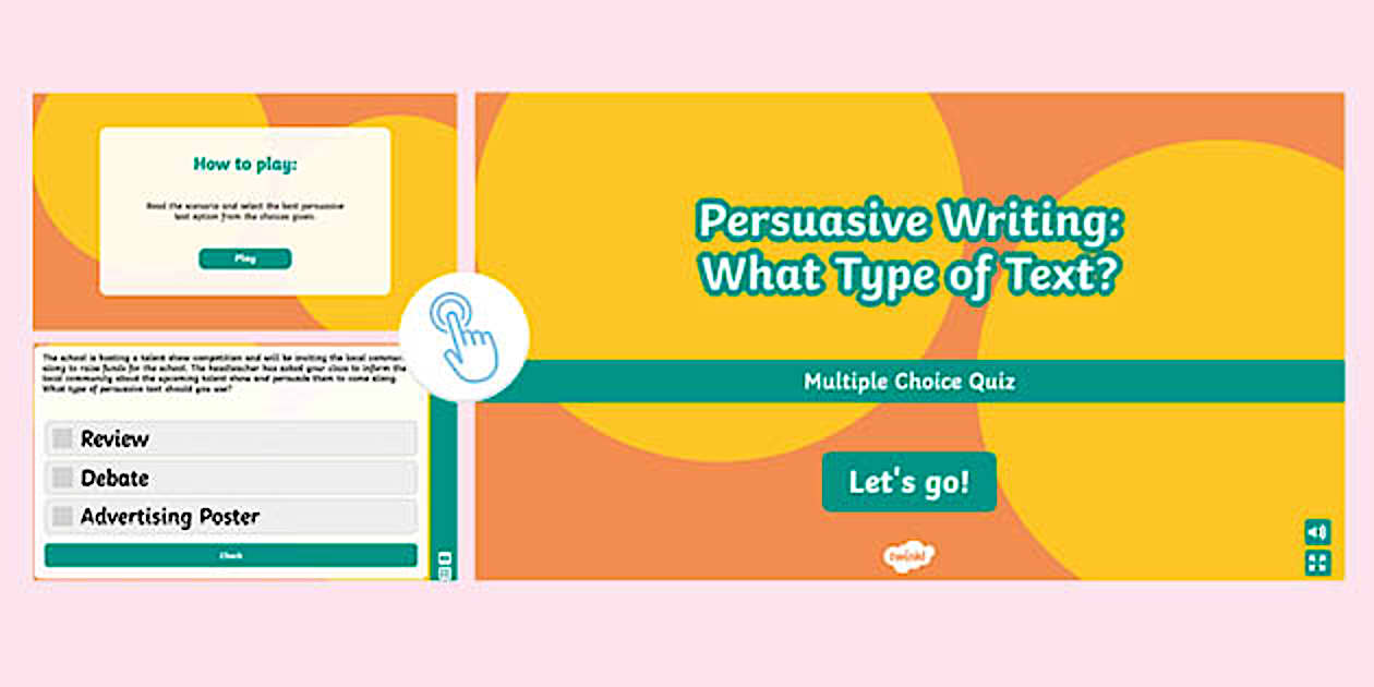Persuasive Writing Interactive Quiz - Literacy Resource