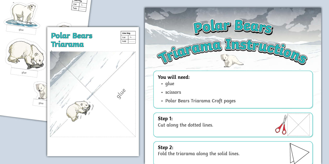 Polar Bears Triarama Craft - Twinkl Craft (teacher made)